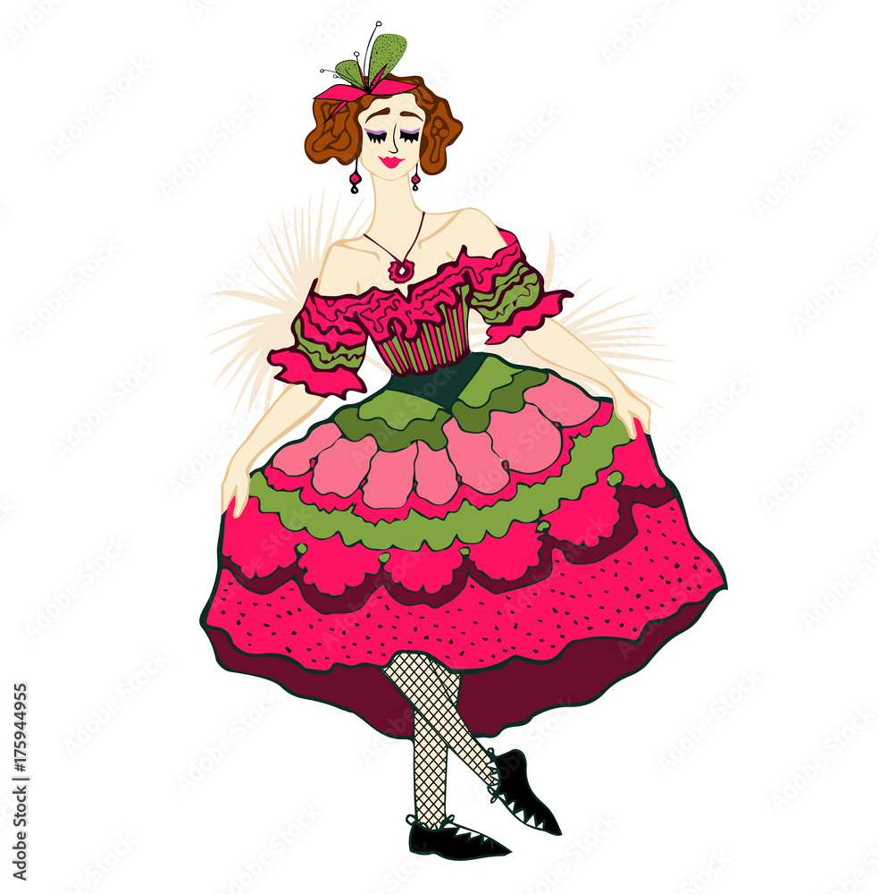 Burlesque Dancer Drawing