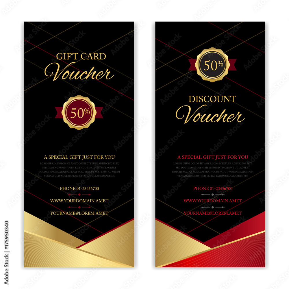 Gift voucher, certificate or discount card template for promo ...
