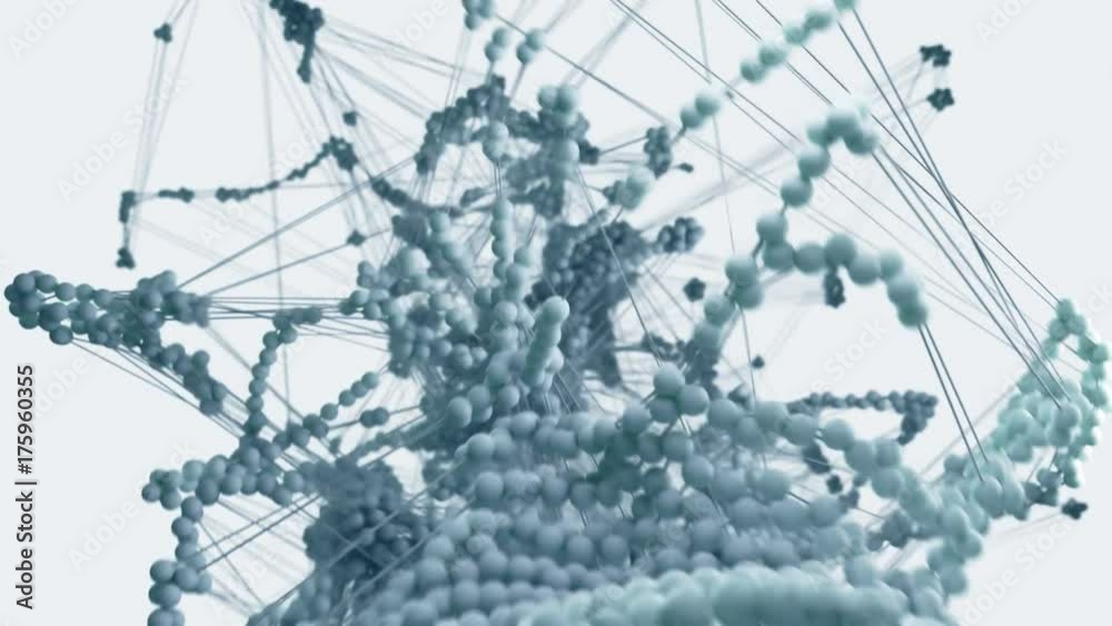 Data flow on a network. 4K animation rendered at 16-bit color depth ...