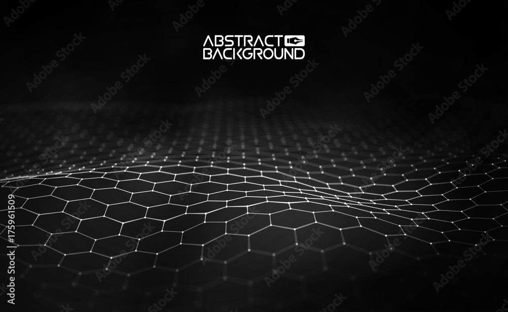 Network connection concept black background vector illustration ...