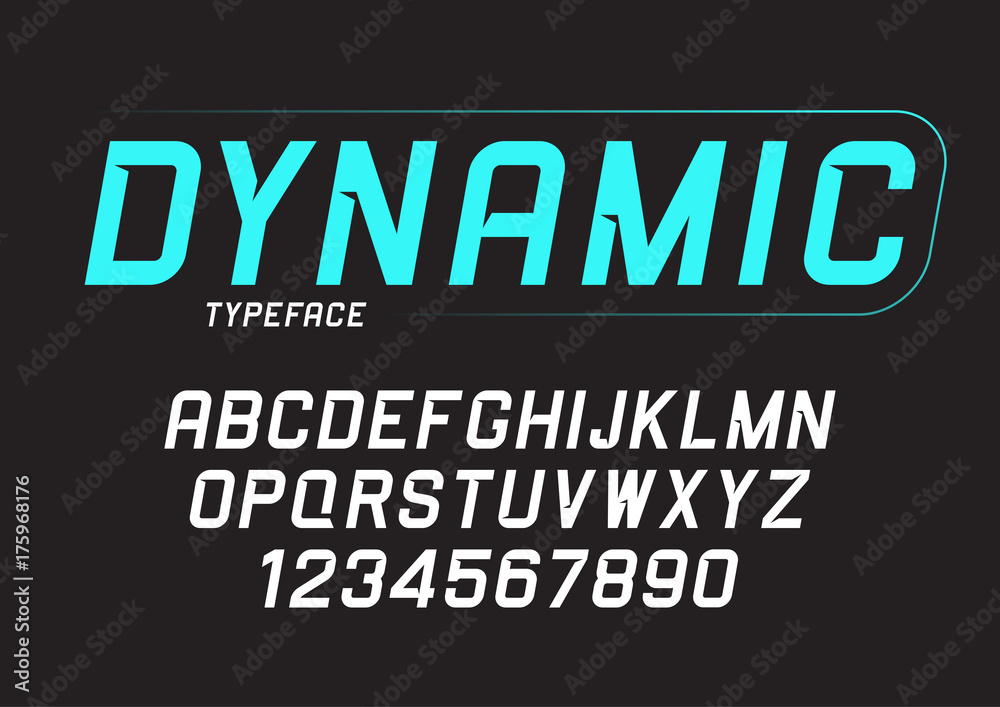 Vector Dynamic Bold Italic Font Design Alphabet Typeface Typo Stock Vector Dynamic Bold Italic Font Design Alphabet Typeface Typo Stock