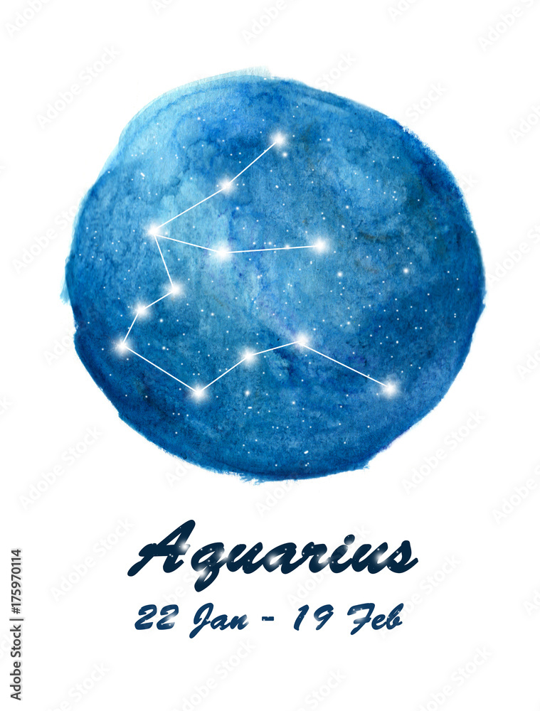 Aquarius constellation icon of zodiac sign Aquarius in cosmic stars ...