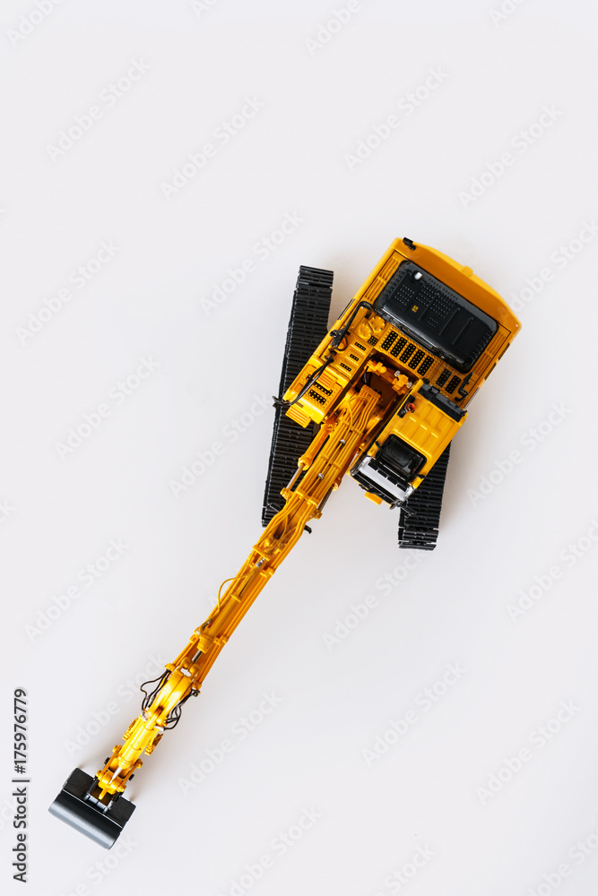 Excavator loader model on white background,Top view Stock Photo | Adobe ...
