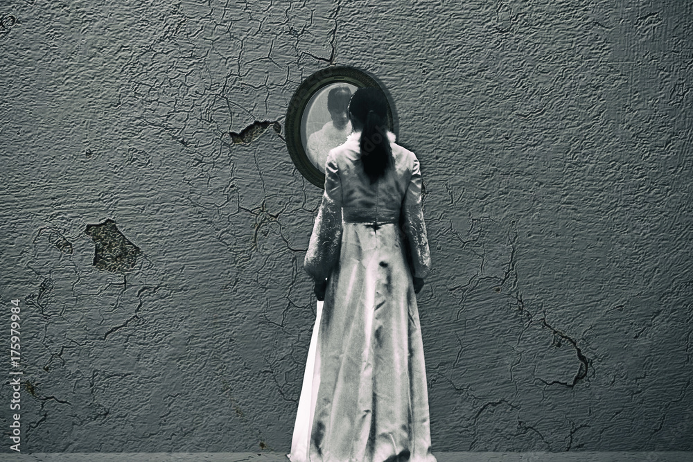 Horror scene of a scary woman Stock Photo | Adobe Stock