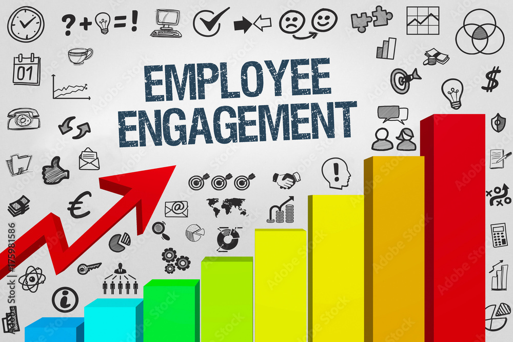 Employee Engagement / Diagramm mit Symbole Stock Photo | Adobe Stock