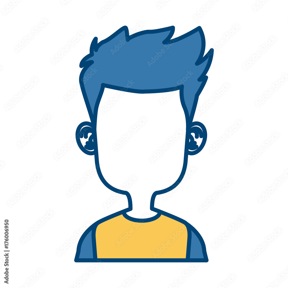 Boy faceless cartoon icon vector illustration graphic design Stock ...
