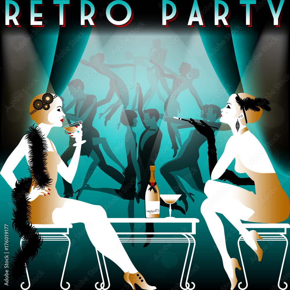 Photo & Art Print Retro Party invitation card, alaver