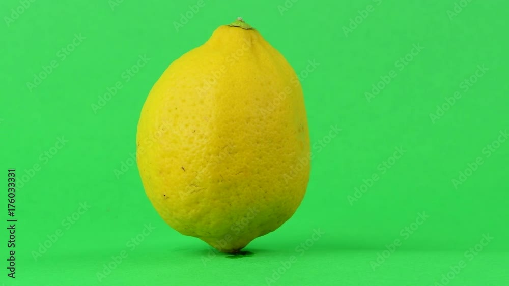 Lemon rotates on green background. Chroma key background Stock Video ...