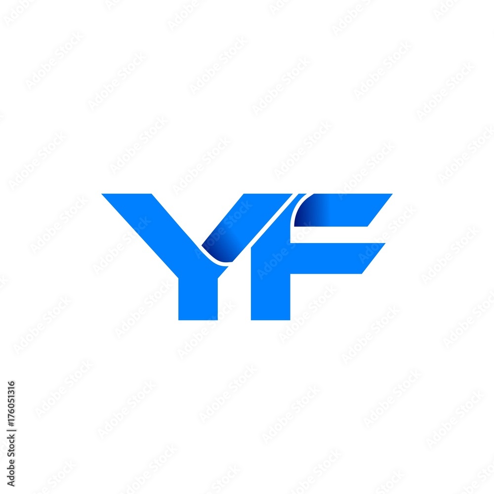 yf logo initial logo vector modern blue fold style Stock Vector | Adobe ...