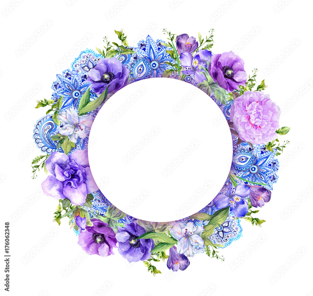 Vintage Floral Round Border