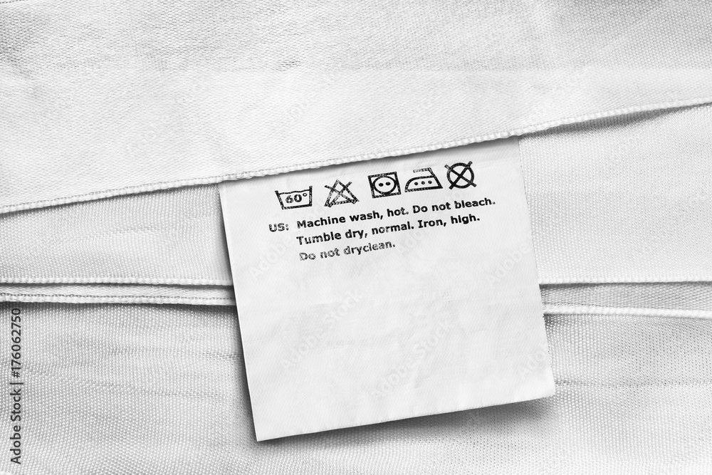 Washing instructions label Stock Photo | Adobe Stock