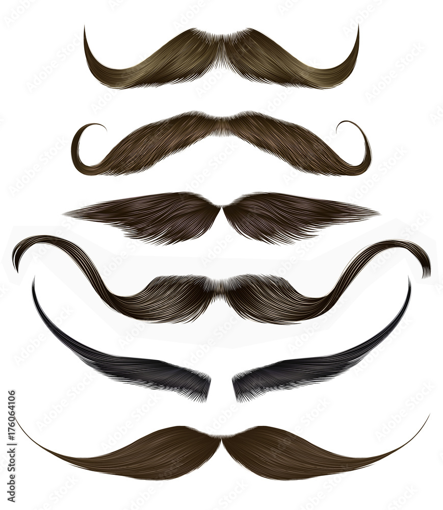 Poster set vector mustache different colors. – Wall Art | UkPosters