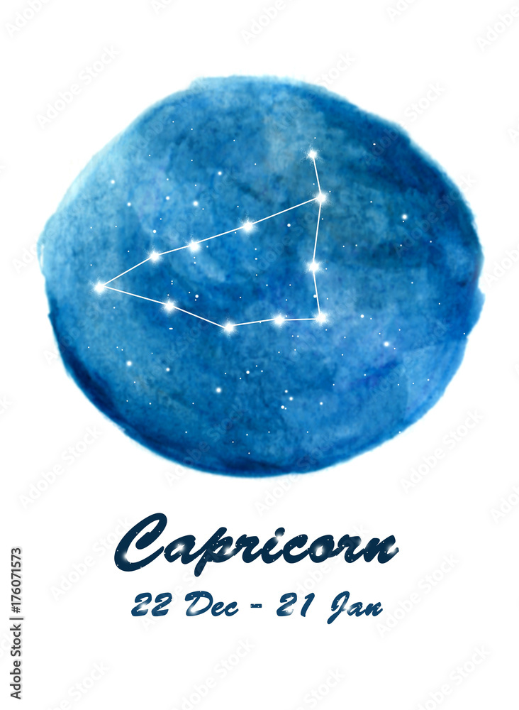 Capricorn constellation icon of zodiac sign Capricorn in cosmic stars ...
