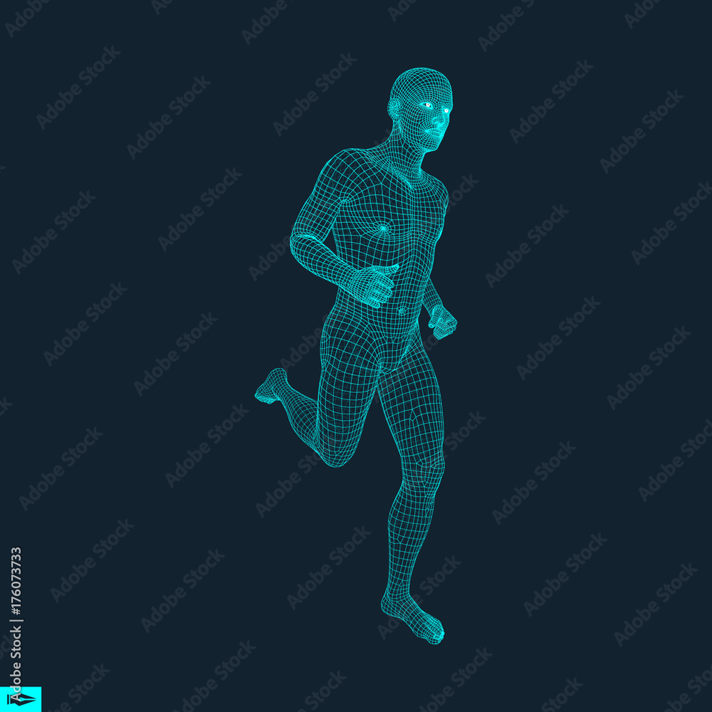 3d Running Man. Design for Sport, Business, Science and Technology ...