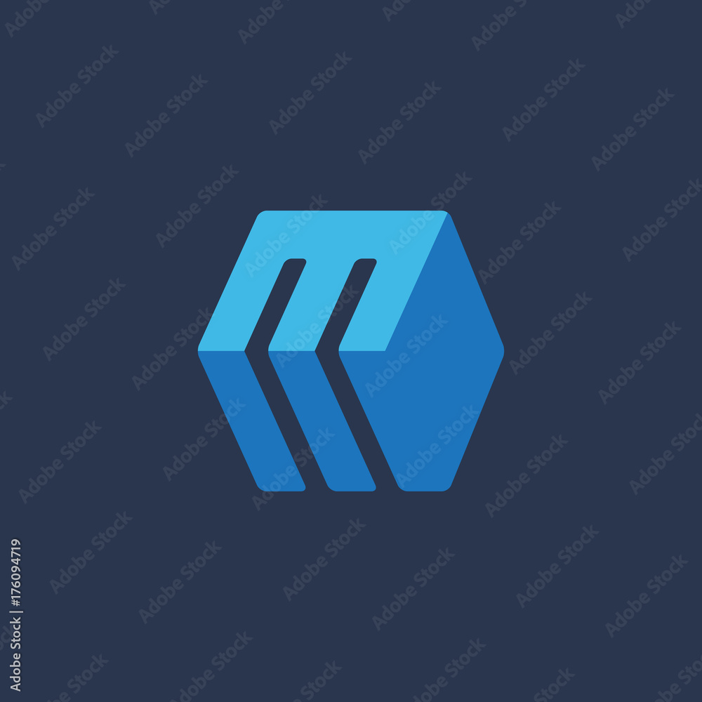 Letter M cube icon design template elements Stock Vector | Adobe Stock