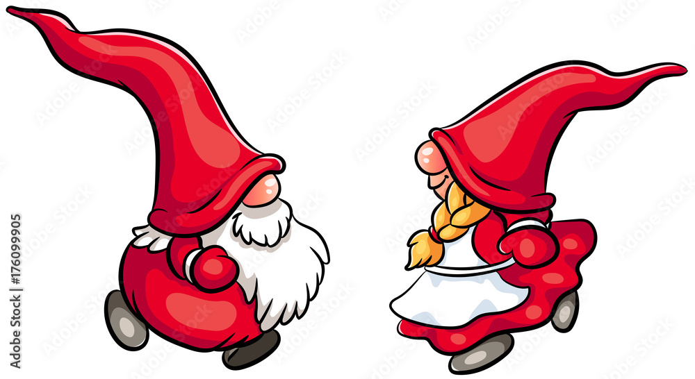 Niedliche Weihnachtswichtel - Vektor-Illustration Stock-Vektorgrafik ...