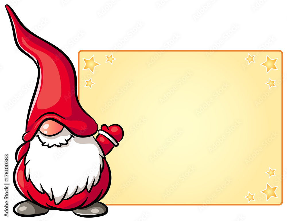 Niedlicher Weihnachtswichtel - Vektor-Illustration Stock-Vektorgrafik ...