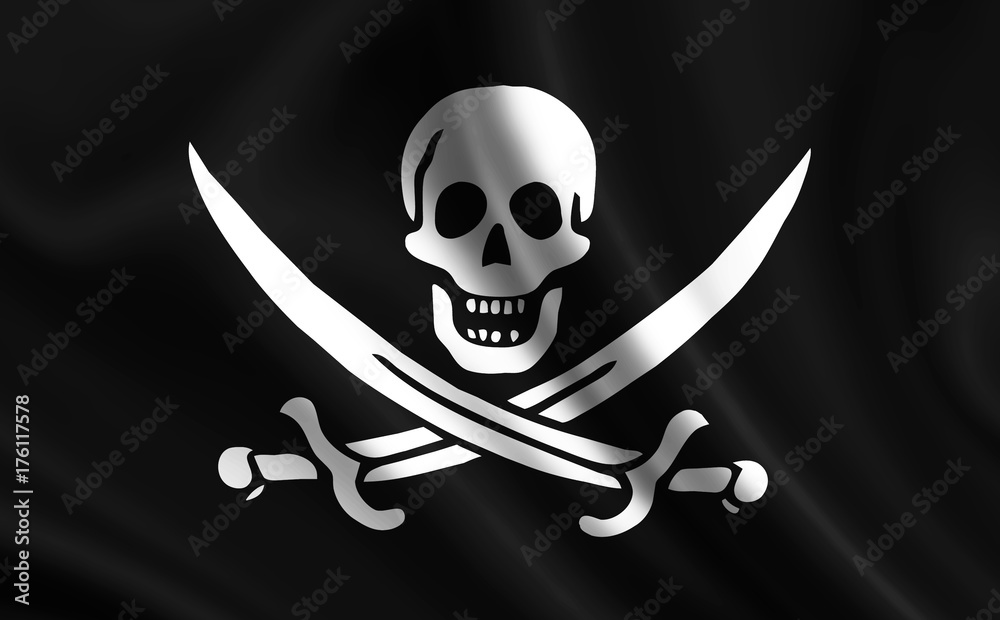 Image of Pirate flag isolated (Jolly roger). Stock Illustration | Adobe ...
