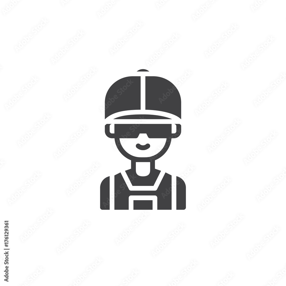 Soldier icon vector, filled flat sign, solid pictogram isolated on ...
