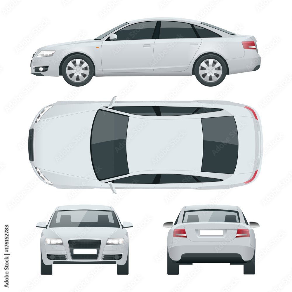 Business sedan vehicle. Car template vector isolated illustration View ...