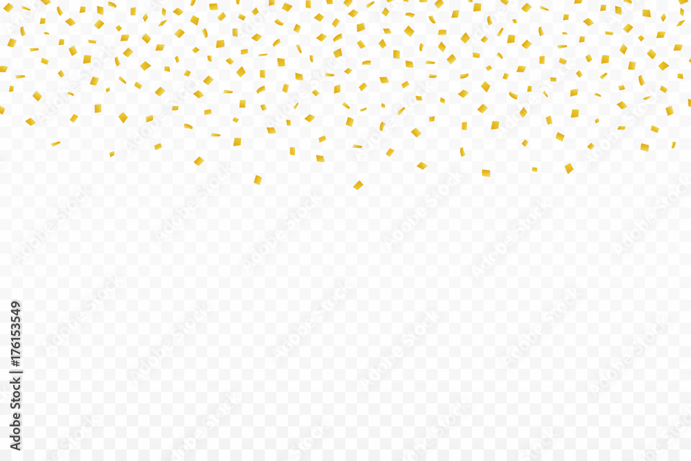 Golden confetti. Festive background with golden confetti. Falling ...