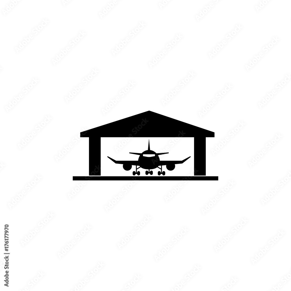 Aircraft Hangar icon Stock Vector | Adobe Stock
