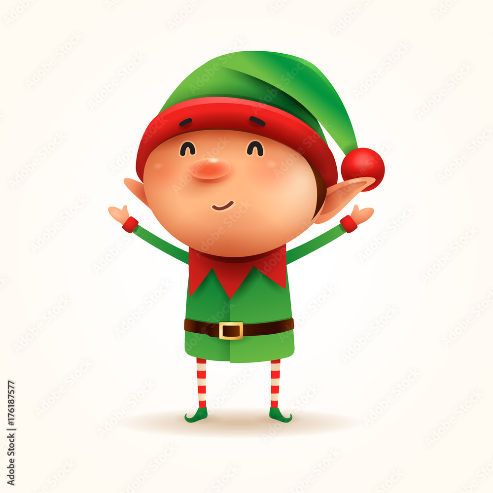 Little Elf. Vector illustration of elf on white background. Isolated ...