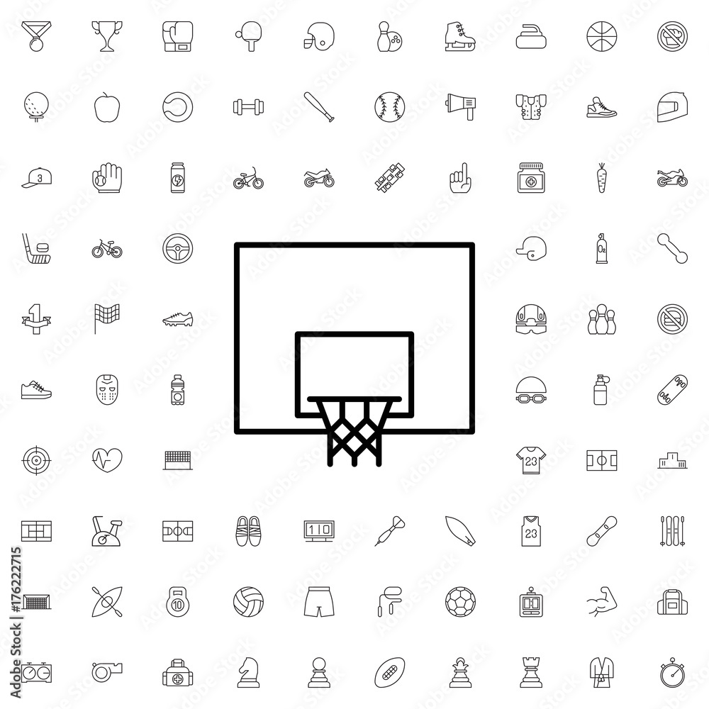 Basketball icon. set of outline sport icons. Stock Vector | Adobe Stock