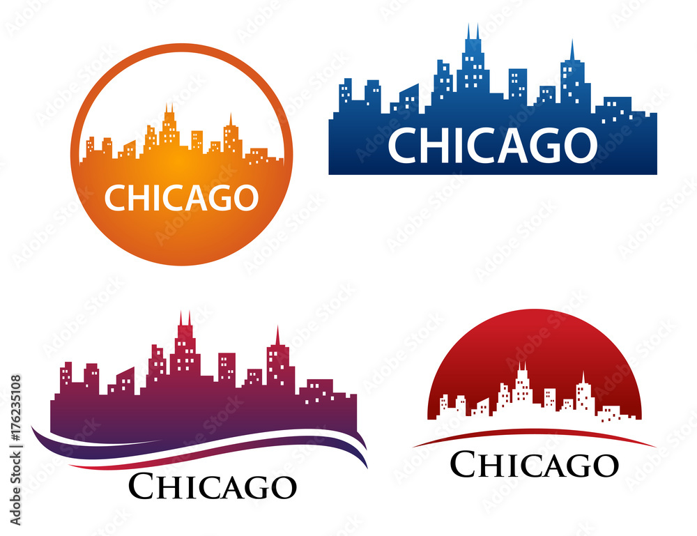 Chicago City Skyline Logo Template Stock Photo | Adobe Stock