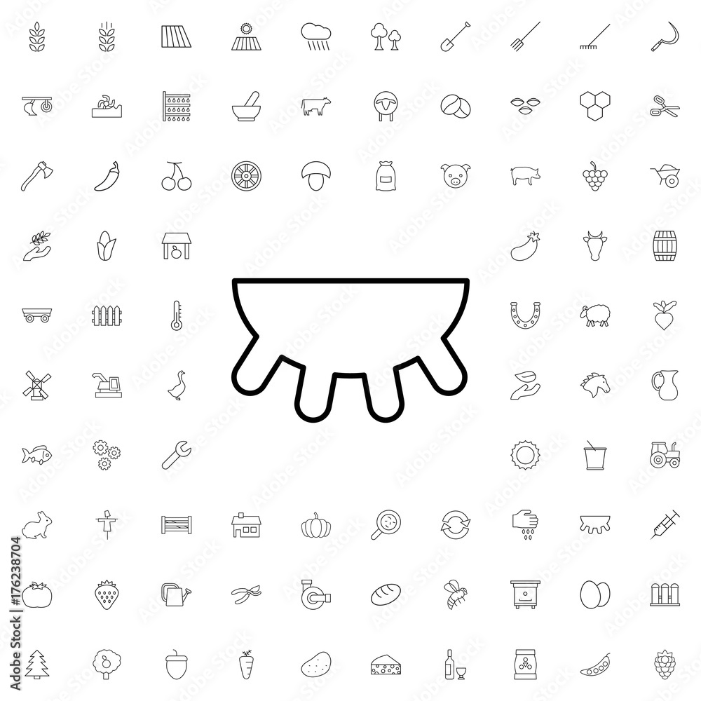 Udder icon. set of outline agriculture icons. Stock Vector | Adobe Stock
