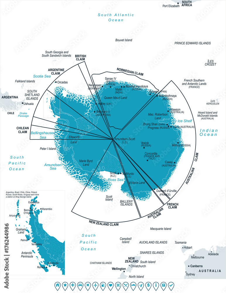 Antarctic Region Map