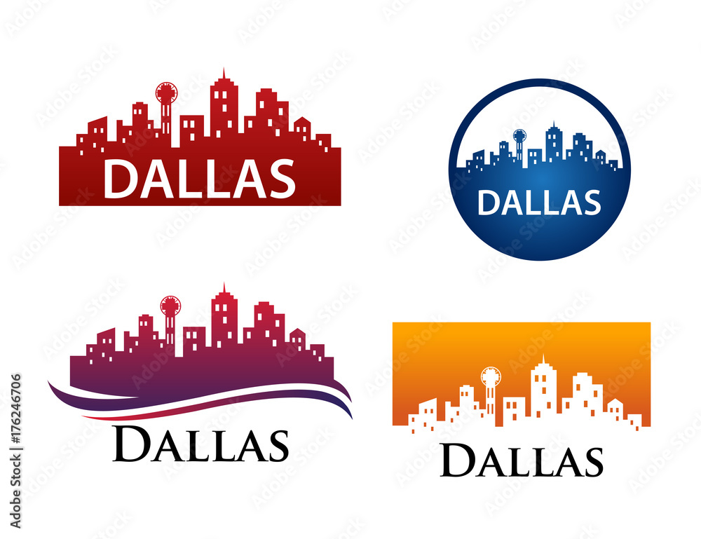 Dallas City Skyline Logo Template Stock Illustration | Adobe Stock