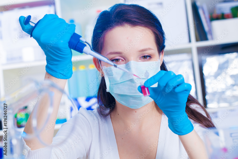 A girl technician in a medical laboratory Stock Photo | Adobe Stock