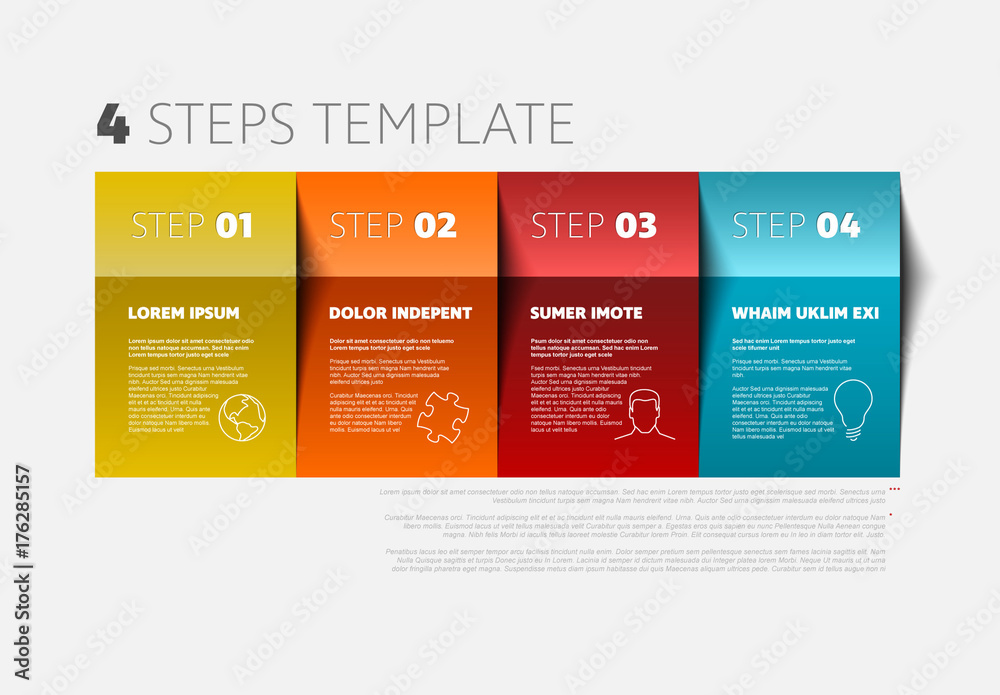 4 Steps Infographic Layout Stock Template | Adobe Stock