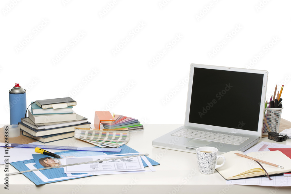 Occupation Desk Series, showing different jobs isolated on white ...