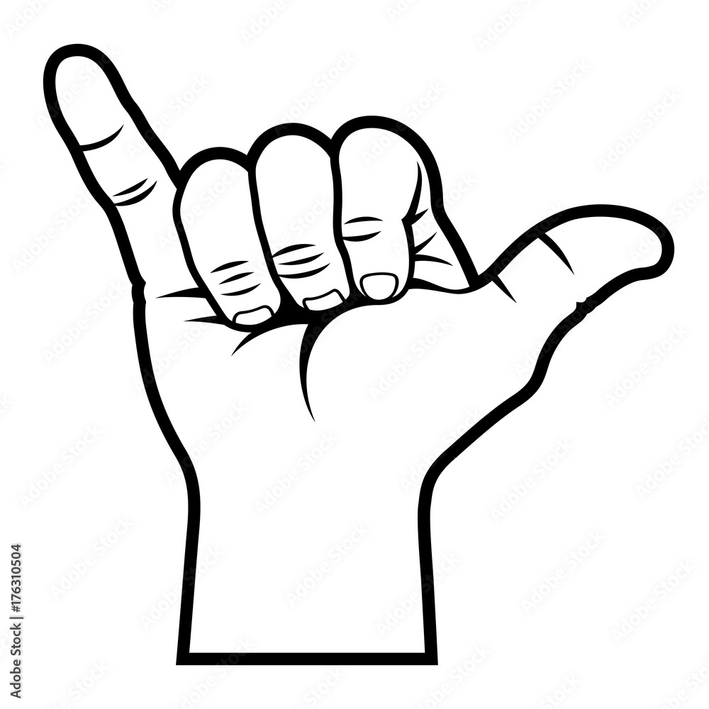 Shaka hand sign 001 Stock Vector | Adobe Stock