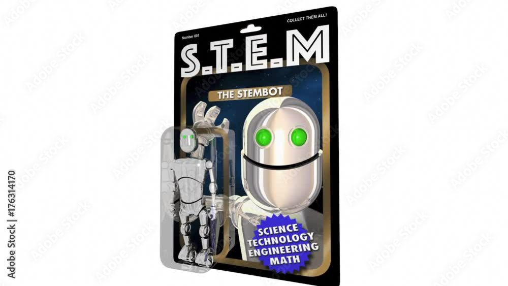 STEM Robot Science Technology Engineering Math Education 3d Animation ...