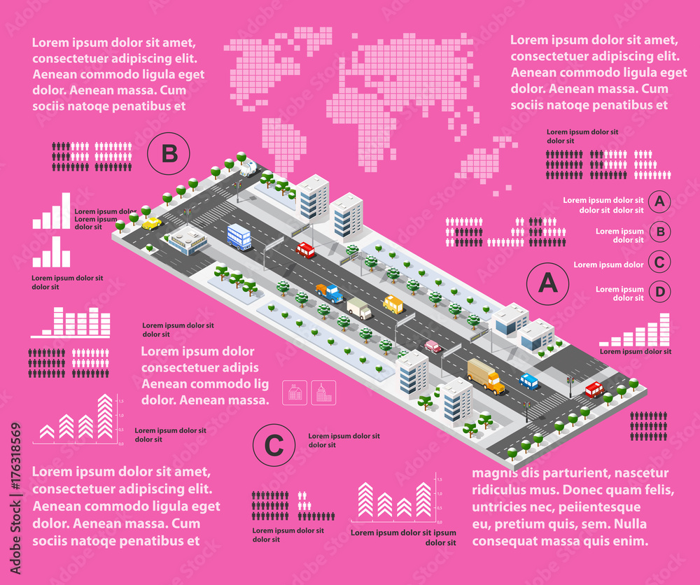 Purple transport illustration infographics Stock Vector | Adobe Stock