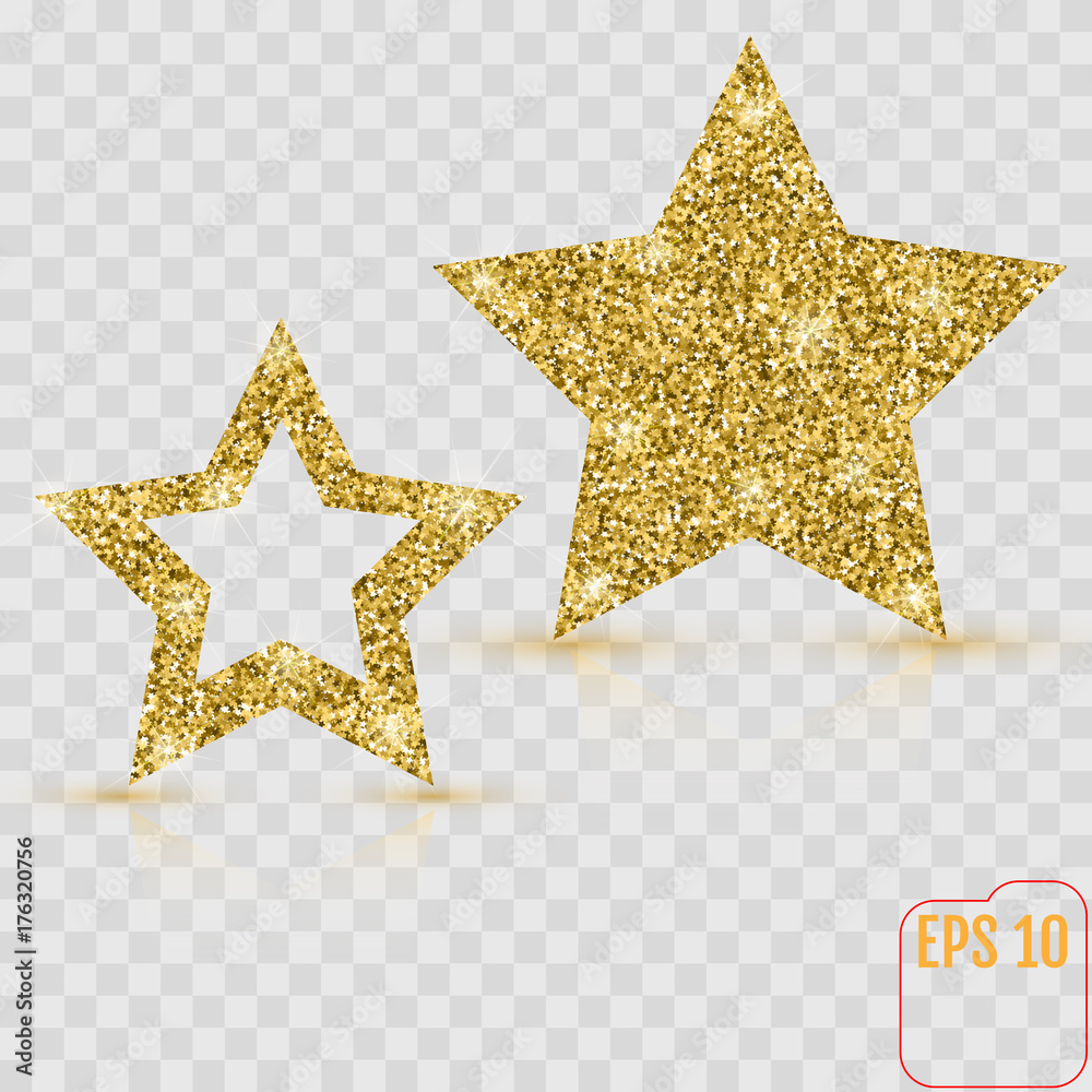 Gold star vector banner. Gold glitter. Template , card, vip, exclusive, certificate, gift luxury ...