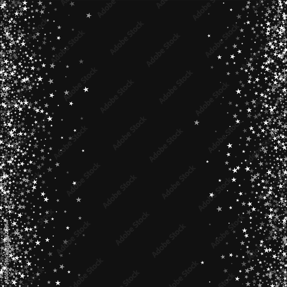 Amazing falling stars. Messy border with amazing falling stars on black ...