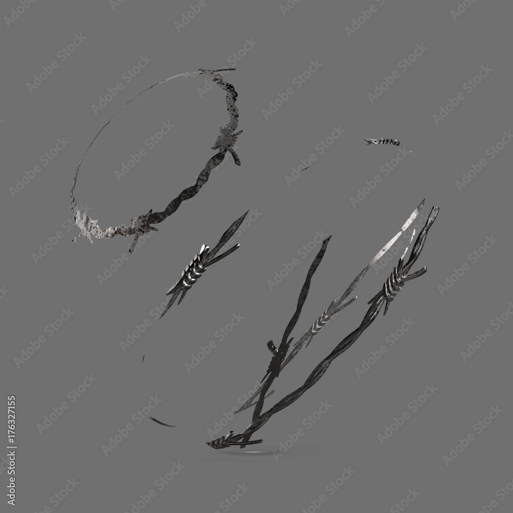 Barbed wire 2 Stock 3D asset | Adobe Stock