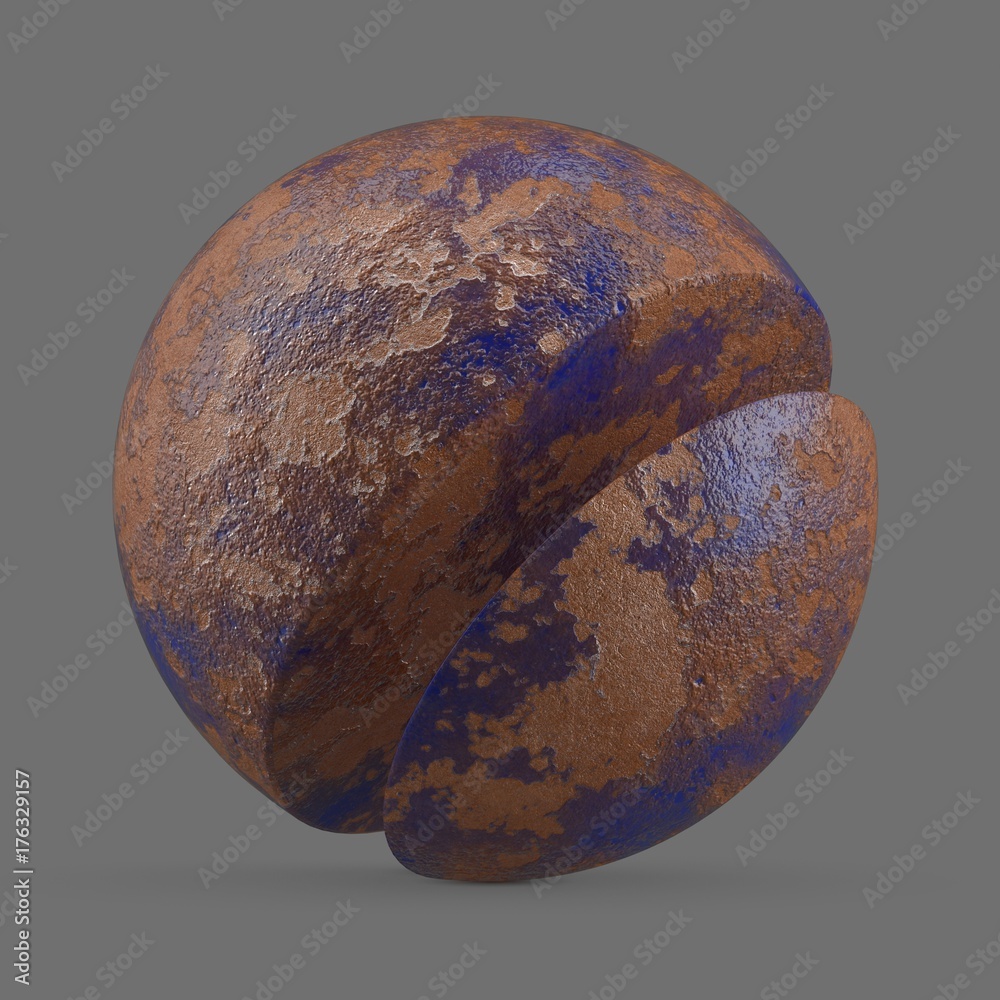 Blue rusted and painted metal Stock 3D asset | Adobe Stock