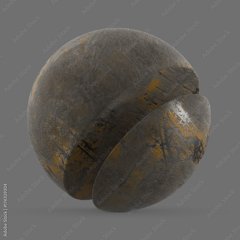 Scratched and dusty yellow paint Stock 3D asset | Adobe Stock