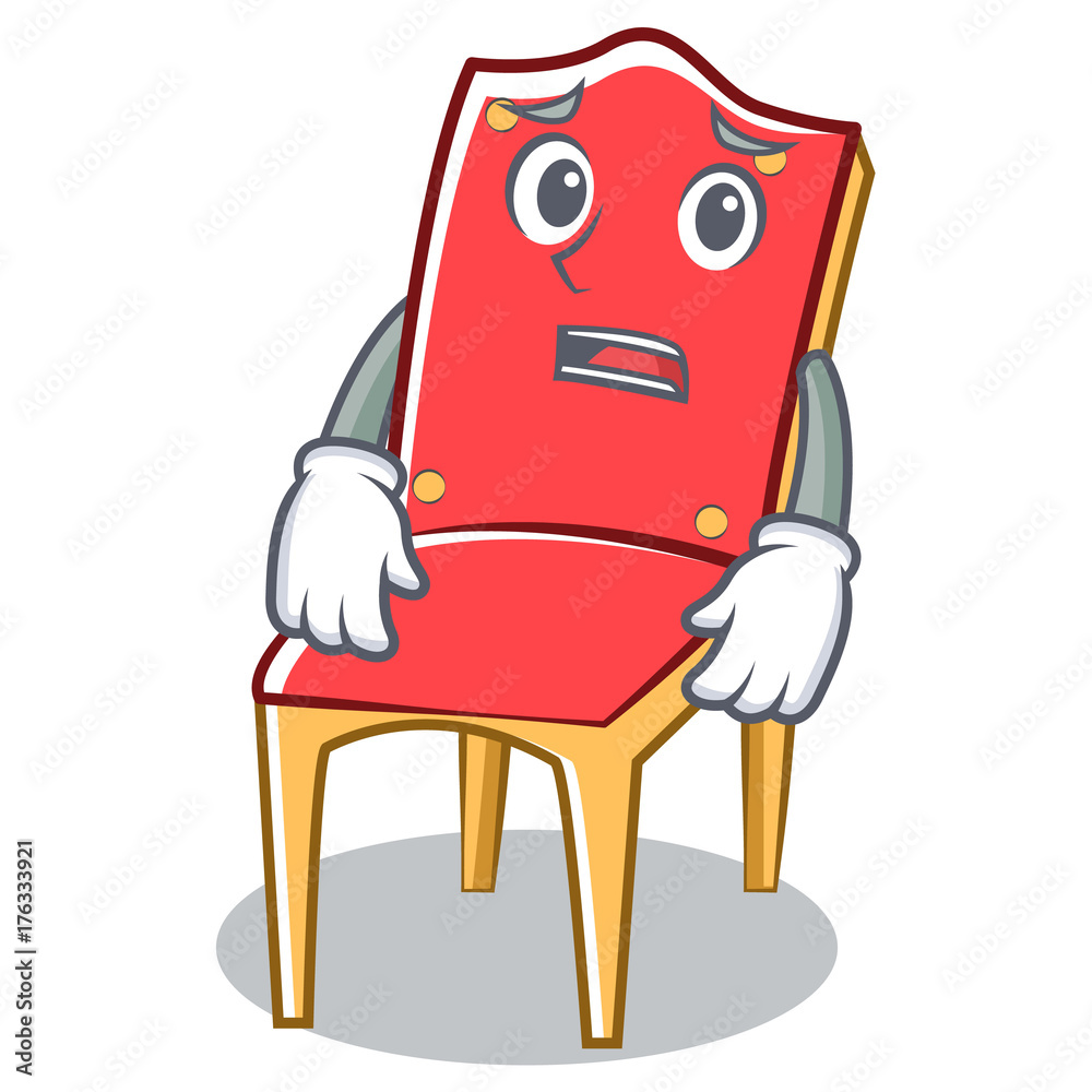 Afraid chair character cartoon vector illustration Stock Vector | Adobe ...