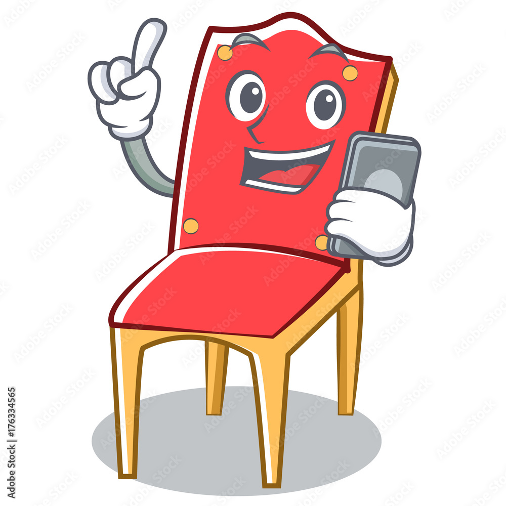 With phone chair character cartoon vector illustration Stock Vector ...