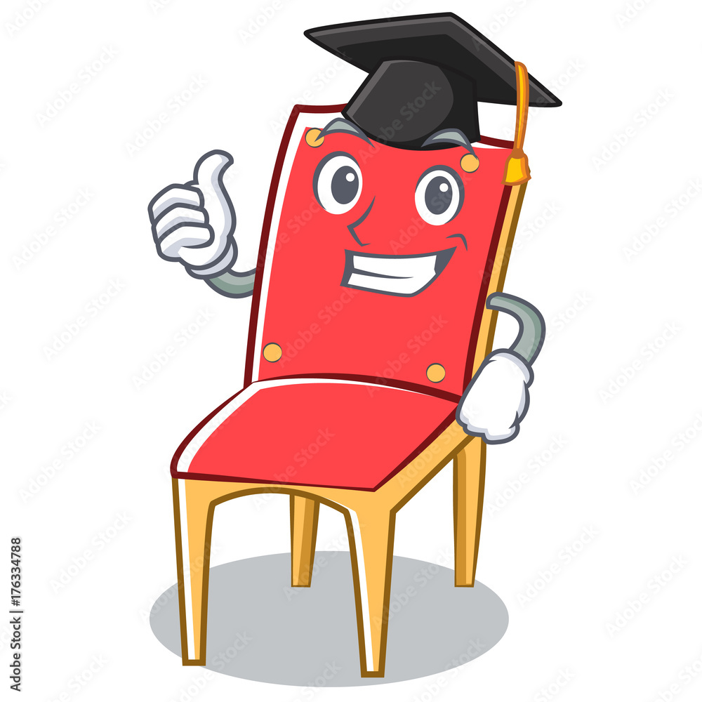 Graduation chair character cartoon vector illustration Stock Vector ...