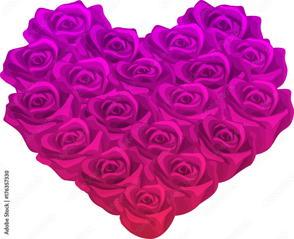 Purple Roses Heart