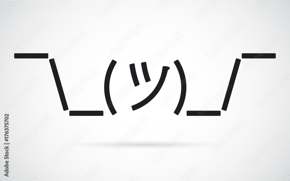 Vector shrug-mug emoji. Stylized line person shrugging its shoulders ...
