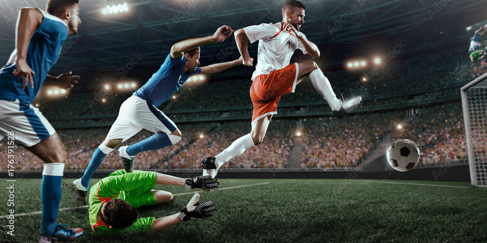 Famous Soccer Players In Action Making A Goal