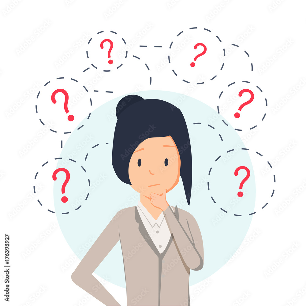 Woman Question Mark Cartoon Woman Question Mark Cartoon